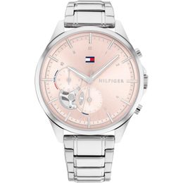 Multifunktionsuhr Tommy Hilfiger "1782414" Armbanduhren silberfarben Damen Quarzuhren