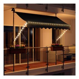 Swing&Harmonie LED - Markise mit Kurbel Klemmmarkise Balkonmarkise mit Beleuchtung und Solarmodul Fallarm Markise Sonnenschutz Terrasse Balkon - versch. Ausf&uuml;hrungen