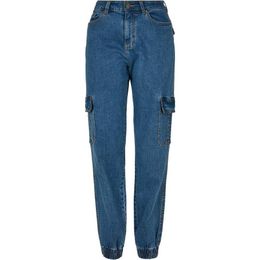 Urban Classics Stoffhose Urban Classics Damen Ladies Organic Stretch Denim Cargo Pants (1-tlg), blau