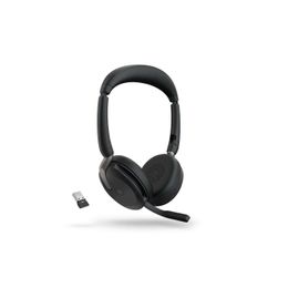 Jabra Evolve2 65 Flex MS Kopfhörer (Active Noise Cancelling (ANC), Bluetooth, Stereo USB-A), schwarz