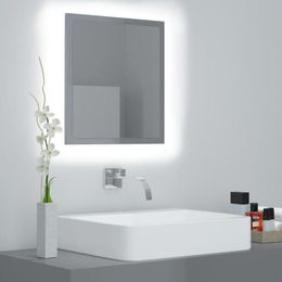 LED-Badspiegel,Wandspiegel,Badzimmer Spiegel Hochglanz-Grau 40x8,5x37 cm Acryl AGHDE866450 MAISONCHIC