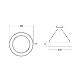 Brumberg Biro Circle Ring5 Ø 60 cm up/down DALI schwarz 830