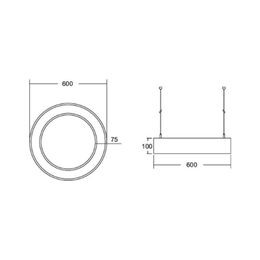 Brumberg Biro Circle Ring10 up/down Ø 60 cm DALI schwarz 840