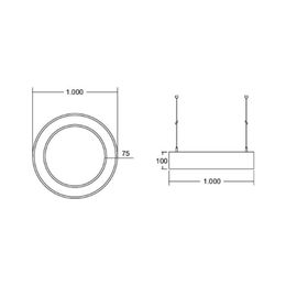 Brumberg Biro Circle Ring direkt on/off 100cm schwarz 3000 K