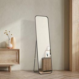 Standspiegel mit Chorm Metallrahmen 160x40cm Wandspiegel Ganzkörperspiegel Neigbar und wandmontiert für Wohnzimmer Schlafzimmer Badezimmer Garderobe