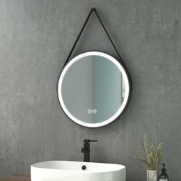 Badspiegel mit Beleuchtung led Badezimmerspiegel Rund Wandspiegel 50cm Dimmbar 3 Lichtfarbe (Kaltweißes, Warmes und Neutrales Licht) - Heilmetz