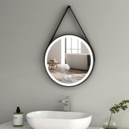 Led Badspiegel 50 cm Rund Badspiegel Badezimmerspiegel mit Touchschalter + 3 Lichtfarbe IP44 Energiesparend - Heilmetz