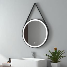 Emke - Badspiegel mit Beleuchtung Badezimmerspiegel Wandspiegel, Stil 4, ф50cm, Runder Spiegel mit Touch