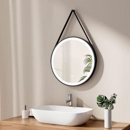 EMKE Badspiegel mit Beleuchtung Badspiegel Rund ф50cm Badezimmerspiegel mit Touch (Type C)