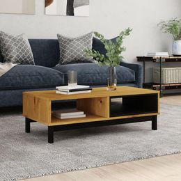 Bonnevie - Couchtisch,Sofatisch Kaffeetisch, Wohnzimmertisch im Industrie-Design flam 100x50x32,5 cm Massivholz Kiefer -FV79216 - Braun