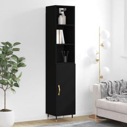 MAISONCHIC - Sideboard Wohnzimmer-Anrichte,Highboard Schwarz 34,5x34x180 cm Holzwerkstoff FSW86624