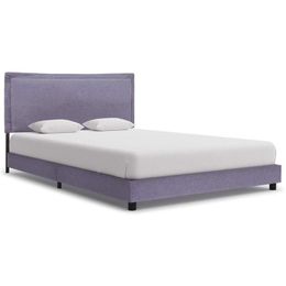 MAISONCHIC Bettgestell Doppelbett Bett für Schlafzimmer Hellgrau Stoff 140x200 cm DE80574