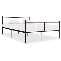 MAISONCHIC Bettgestell Doppelbett Bett für Schlafzimmer Schwarz Metall 120×200 cm DE96626