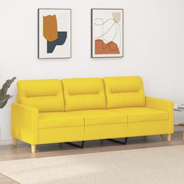 Bonnevie - 3-Sitzer-Sofa,Sofas gerade Hellgelb 180 cm Stoff vidaXL