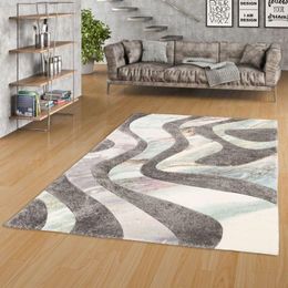 Pergamon - Designer Teppich Maui Pastell Wellen Grau Rosa - 120x170 cm