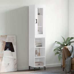 MAISONCHIC Sideboard Wohnzimmer-Anrichte,Highboard Weiß 34,5x34x180 cm Holzwerkstoff FSW92449