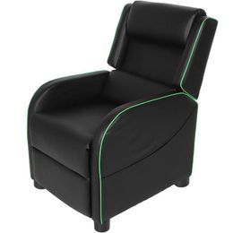 PU Leder Einzelsofa, Liegestuhl, Heimkino Sitzgelegenheit mit verstellbarer Fußstütze zurück Grün