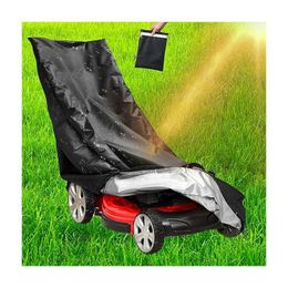 Rasenmäher-Abdeckung mit Kordelzug und Aufbewahrungstasche für draußen/innen, wasserdicht, staubdicht, UV-beständig, 188 x 63,5 x 99 cm - Lycxames