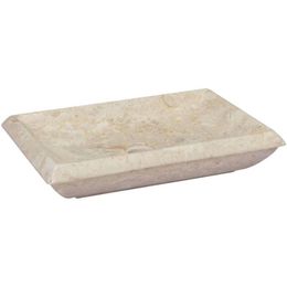 Waschbecken, Aufsatzwaschbecken, Waschschale,Waschtisch Spülbecken Premium Creme 50x35x10 cm Marmor JSHD237062 MAISONCHIC