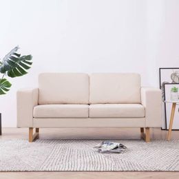 MAISONCHIC - 2-Sitzer-Sofa Loungesofa Couch Modern Stoff Cremeweiß DE84597