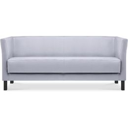 Especto Modernes Sofa 3 Sitzer aus Kunstleder, grau - Konsimo