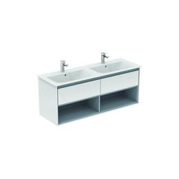 Ideal Standard - connect Air Möbel-Doppelwaschtischunterschrank, 1200 mm, 2 Auszüge, E0829, Farbe: Braun matt / weiß matt - E0829VY