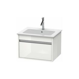 Duravit Ketho Waschtischunterschrank wandhängend 6418, 1 Auszug, 600mm, für me by Starck 233663, Farbe (Front/Korpus): Nussbaum Natur Dekor - KT641807979