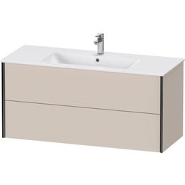 Duravit XViu 4128 Waschtischunterbau wandhängend, 2 Schubkästen, für Waschtisch me by Starck 233612, 1210x480 mm, Farbe (Front/Korpus): schwarz matt/taupe