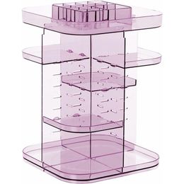 LONGZIMING Make-up-Aufbewahrung Kosmetik-Display: Acryl-Kosmetik-Organizer Badezimmer Schlafzimmer Schminktisch - 360 drehbare Schmuckschatulle für Lippenstifte