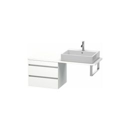 DuraStyle Unterschrank für Konsole compact, 2 Schubkästen, 600mm, Farbe (Front/Korpus): Nussbaum Natur Dekor / Weiß Matt Dekor - DS532807918 - Duravit