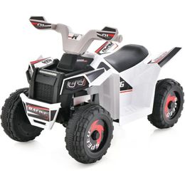 6V Kinder Quad Elektro, Kinderquad mit Vorwärts-/Rückwärtsschalter, Mini atv Elektroquad, Elektroauto für Kinder ab 3 Jahren (Weiß) - Costway