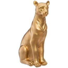 Pantherstatuette - Kunstharz - goldfarben - H23 cm Atmosphera Gold