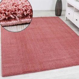 Teppich Hochflor Rosa Extra Weich Mikrofiber Flauschiger für Wohnzimmer, Schlafzimmer, kinderzimmer,80x230 cm