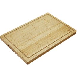 SO-TECH® Orga-box bambus Schneidebrett (610 x 405 x 32 mm, geölt) extra großes Servier Holzbrett mit Griff und Saftrille - Color
