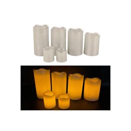 Online-Fuchs LED-Kerze 4 + 2er Set LED Kerzen aus Echtwachs mit Timer und Fernbedienung (Champagner