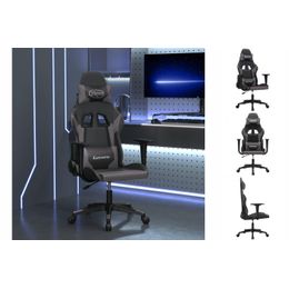 vidaXL Bürostuhl Gaming-Stuhl mit Massagefunktion Schwarz und Grau Kunstleder