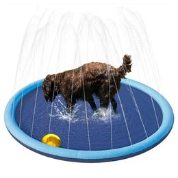 Yaheetech Hundepool, Wasserspielmatte Faltbarer Sprinkler Matte Hund rutschfest