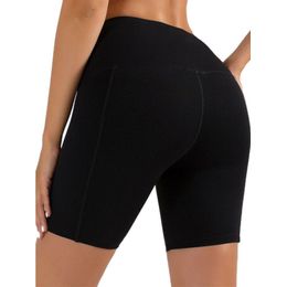 ZWY 2-in-1-Shorts Gym Shorts Damen Workout Shorts Waist Hohe Taille Kurz Sporthose (1-tlg) Butt Lift Stretch Yoga Leggings mit Seitentaschen