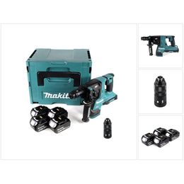 Makita Schlagbohrmaschine DHR 281 M4J Brushless Akku Bohrhammer 28 mm 2x 18 V für SDS-PLUS mit