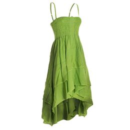 Vishes Sommerkleid 2in1 Kleid-Rock Damen Sommer-Kleid Spagetti-Träger Hippie-Rock Elfen