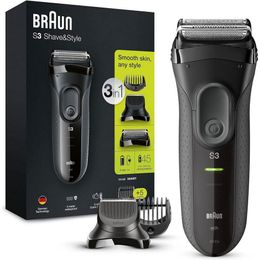 Braun Haarschneider 3-in-1 Elektrorasierer Barttrimmer mit 5 Kammaufsätzen Wet&Dry