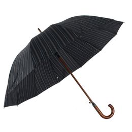 COFI 1453 Stockregenschirm Stockschirm Regenschirm Holzgriff mit Fiberglasstange