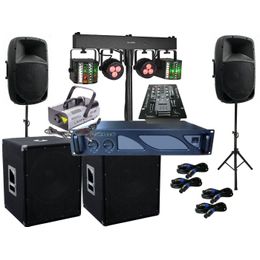 DSX DJ Komplett Set 19 Anlage Nebel LED Licht Verstärke Musikanlage Party-Lautsprecher (1500 W)