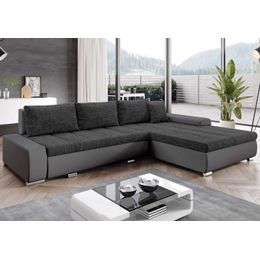 Furnix Ecksofa TOMMASO Sofa mit Schlaffunktion Bettkasten Kissen L-Couch