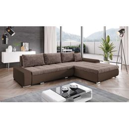 Furnix Ecksofa TOMMASO Sofa mit Schlaffunktion Bettkasten Kissen L-Couch