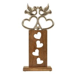 LB H&F Lilienburg Dekofigur Dekofigur Liebe Hochzeit Deko Valentinstag Dekoration (Tischdekoration edel Design Wohnzimmer Idee Geschenk Geburtstag Hochzeitsgeschenk groß XL Antrag Verlobung Verlobungsgeschenk Jahrestag Hochzeitstag Muttertag hochwertig Geldgeschenk Taube Herz Herzen Brautpaar Braut und Bräutigam Mr Mrs Ihn Sie Mann Frau Ehe