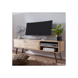 FineBuy Lowboard FB51245 (Mango Massivholz Landhaus TV Kommode 145x47x35 cm)