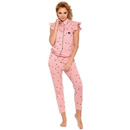 Sarcia.eu Pyjama Rosa, kurzer Pyjama mit PIGEON-Herzen 3XL