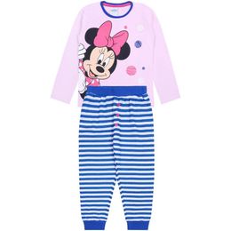 Sarcia.eu Pyjama Pinkes Mädchenpyjama Schlafanzug gestreift Minnie Mouse 6-7 Jahre