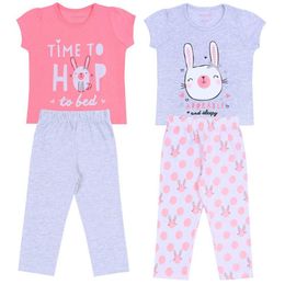 Sarcia.eu Pyjama Neonpink-graues Pyjama/Schlafanzug mit Hasen-Print